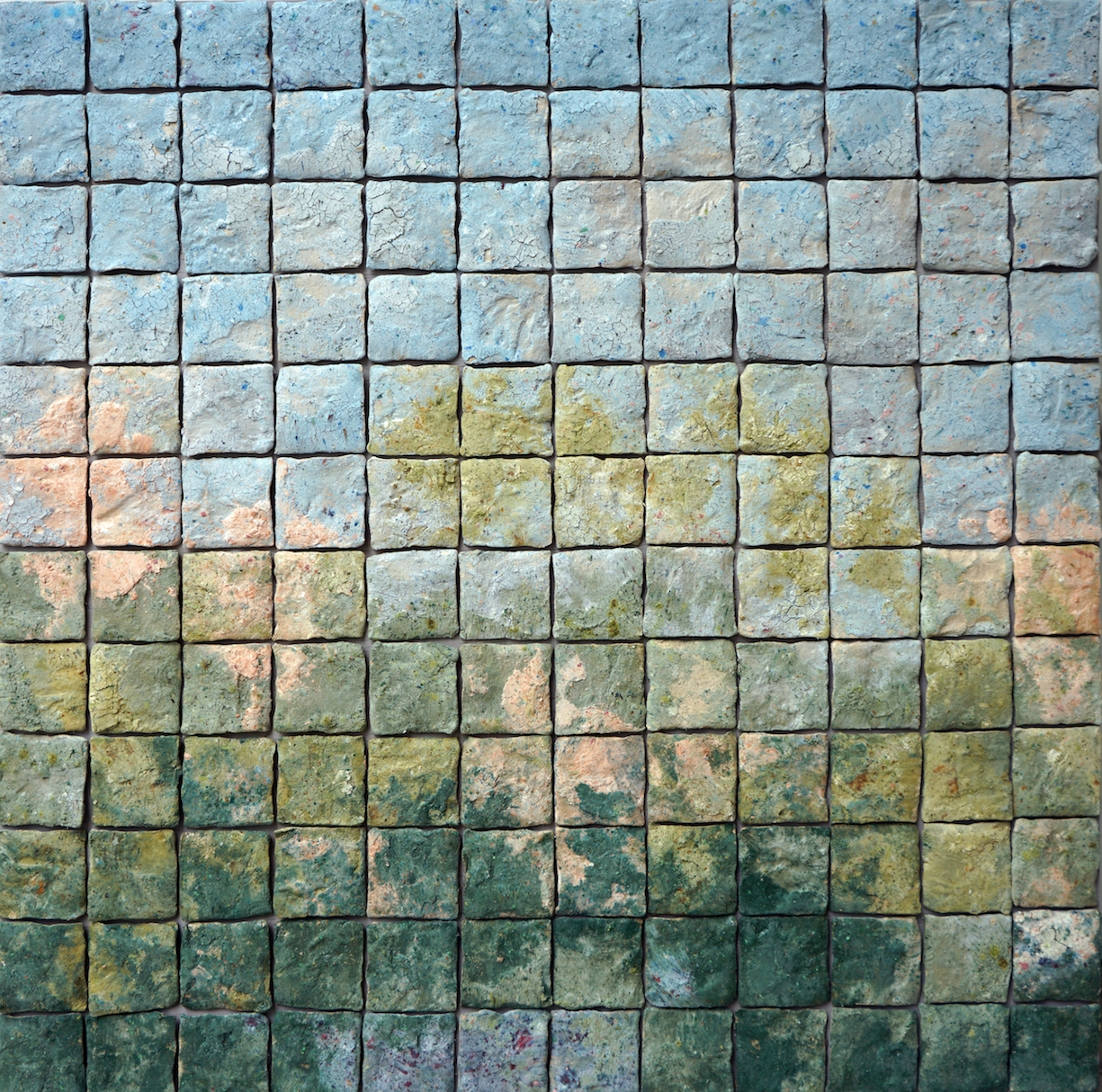 Elizabeth MacDonald, Springtime, Ceramic tile mounted on board, 17 1:4 ...